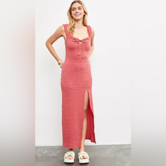 Mustard Seed | Dresses | 1 Front Slit Sweetheart Neckline Front Tie ...
